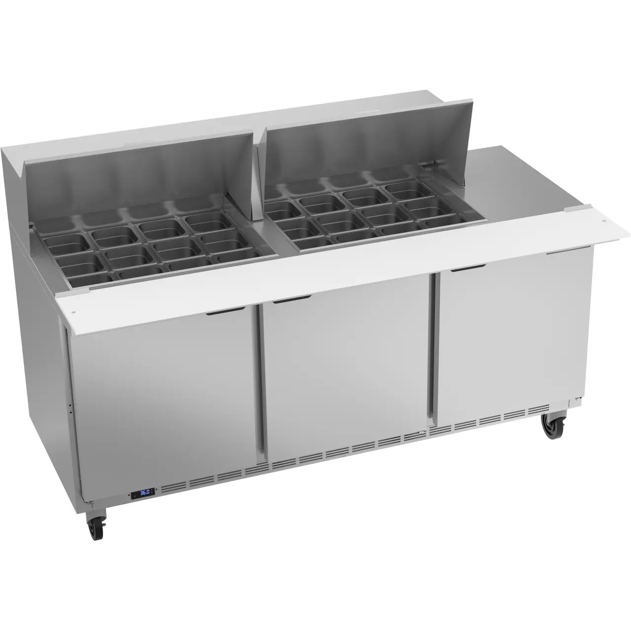 Beverage Air SPE72HC-24M 72" 24 Pan Three Section Mega Top Sandiwch ...