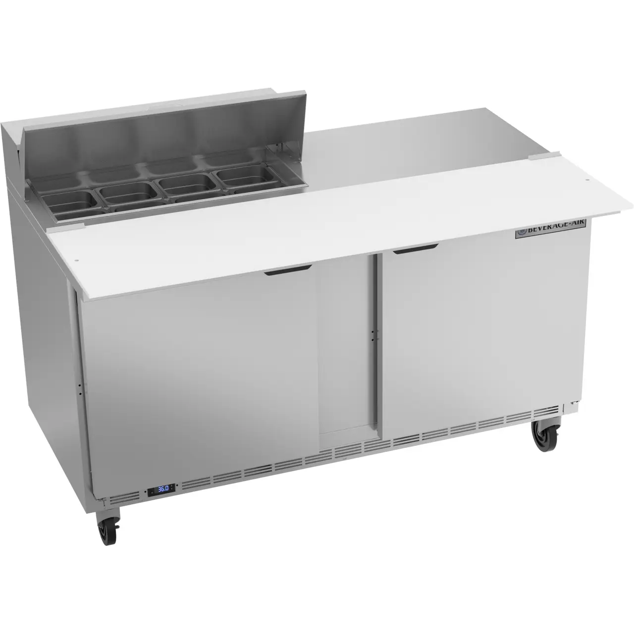 Beverage Air SPE60HC-08C 60" 8 Pan Two Section Sandwich Salad Prep Table
