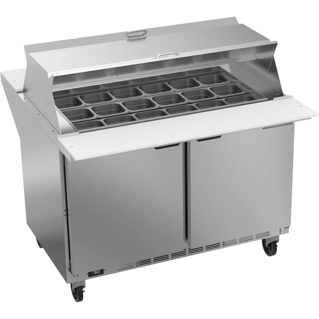 Beverage Air SPE48HC-18M-DS 48" 18 Pan Dual Sided Mega Top Sandwich ...