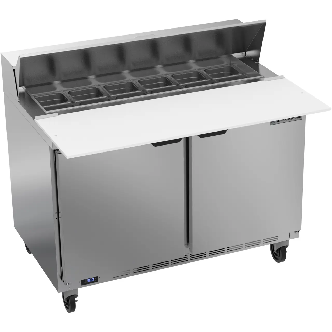 Beverage Air SPE48HC-12C 48" 12 Pan Two Section Sandwich Salad Prep Table