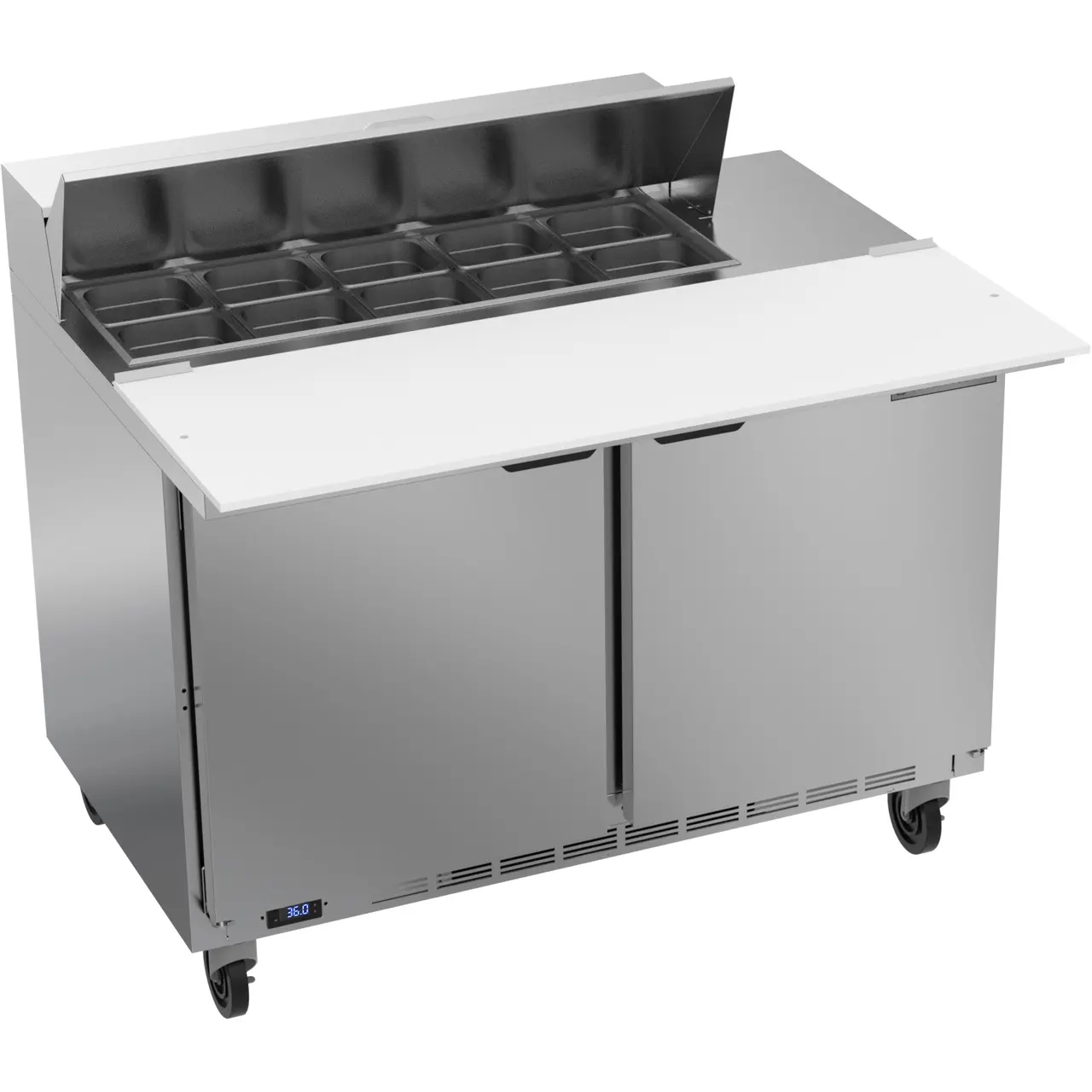 Beverage Air SPE48HC-10C 48" 10 Pan Two Section Sandwich Salad Prep Table