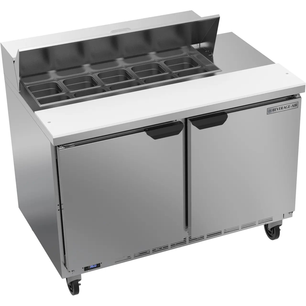 Beverage Air SPE48HC-10 48" 10 Pan Two Section Sandwich Salad Prep Table