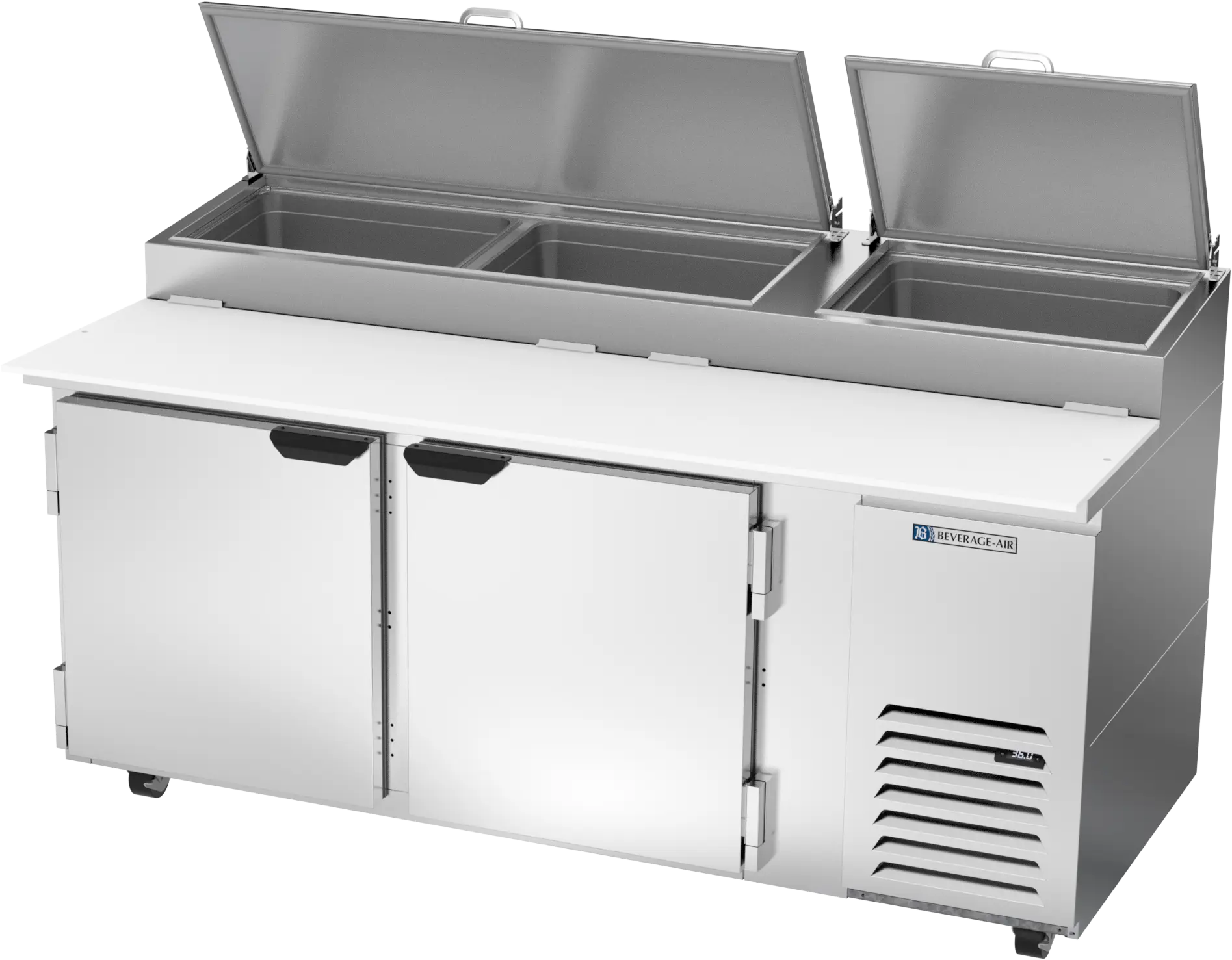 Beverage Air DP72HC 72" Two-Section Refrigerated Pizza Prep Table
