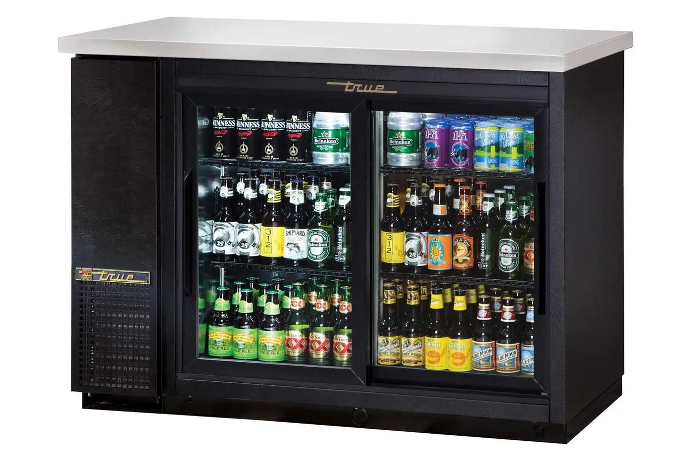 True TBB-24-48G-SD-HC-LD 48in Back Bar Cooler 2 Sliding Glass Doors | SUB