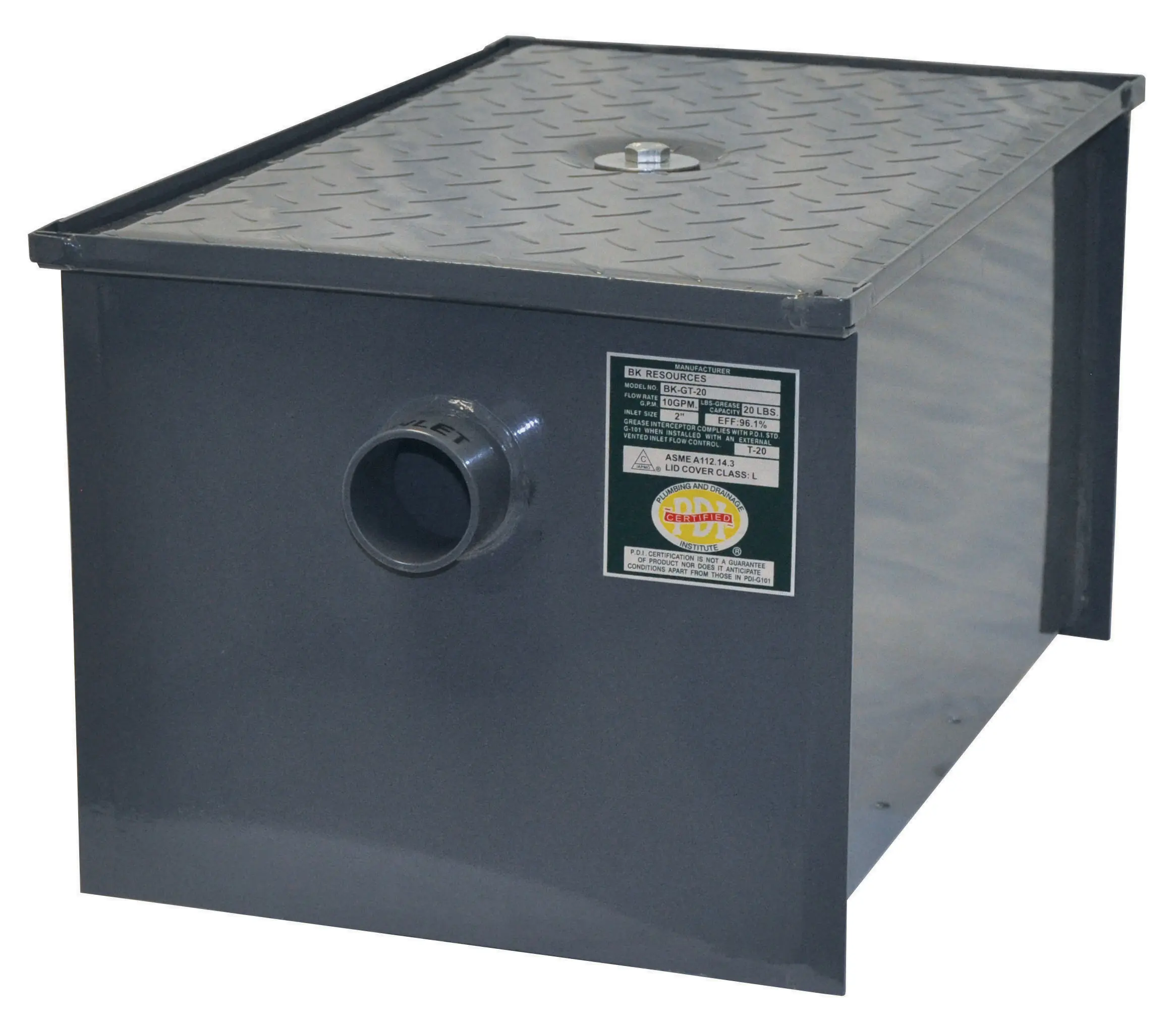 BK Resources BK-GT-50 50 lb Grease Trap Interceptor 25 Gallons Per Minute